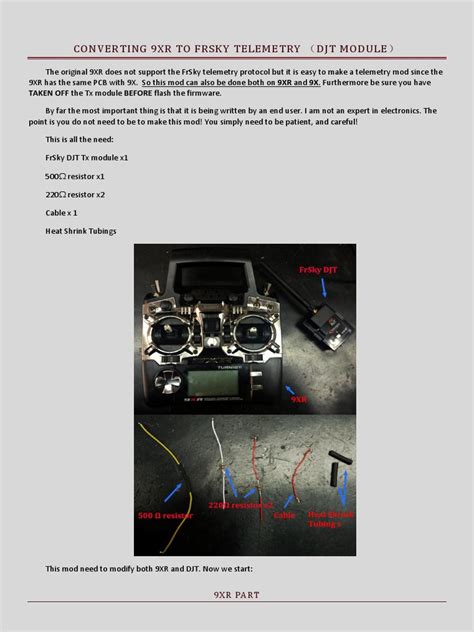 Pdf Converting 9xr To Frsky Telemetry Dokumentips
