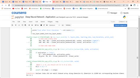 error on deep learning week 4 asignment 2 layer nn neural networks