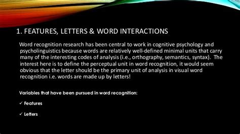 Visual Word Recognition The Journey From Features To Meaning