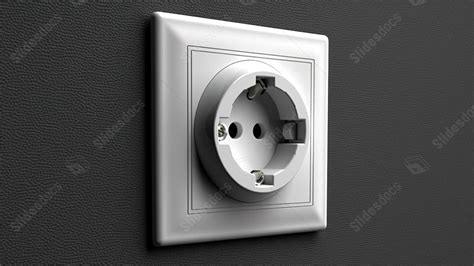 Electric Socket In Isolation Rendered In 3d Powerpoint Background For