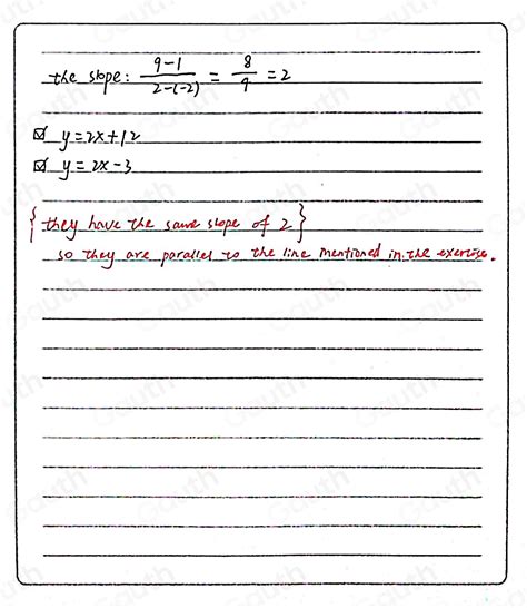 Solved 10 A Line Passes Through Points 2 1 And 2 9 Which Two