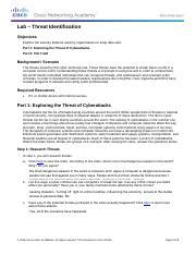 Lab Threat Identification Pdf Lab Threat Identification Objectives Explore The