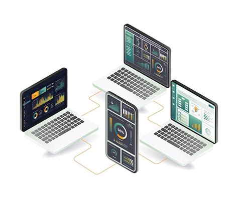 Data Analysis Computer Center Premium Vector