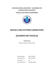 Elementary Signals Lab Report Signals And Systems Analysis Course Hero