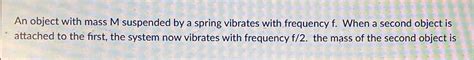 solved an object with mass m ﻿suspended by a spring vibrates