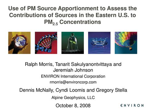 Ppt Use Of Pm Source Apportionment To Assess The Contributions Of Sources In The Eastern Us