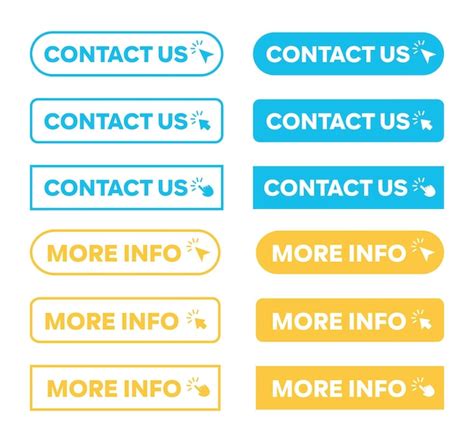 Premium Vector Contact Us And More Info Web Buttons Simple Outline