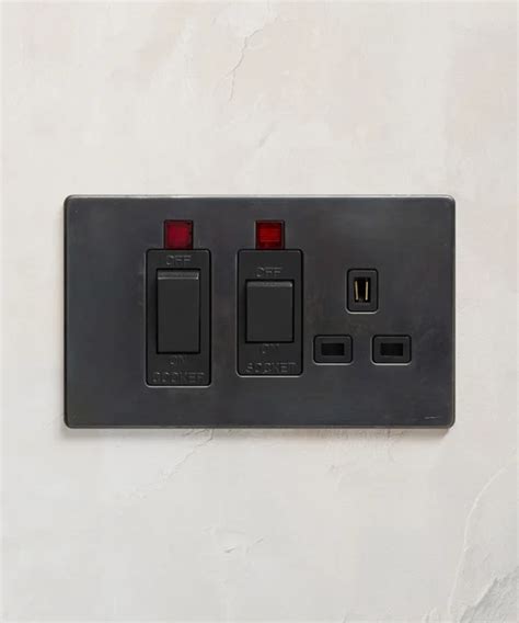 Blackened Steel Cooker Switch And Socket Dowsing And Reynolds