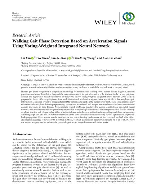 Pdf Walking Gait Phase Detection Based On Acceleration Signals Using
