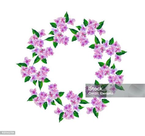 라일락 작은 꽃 수채화의 화 환에는 손으로 그린 꽃 초대 결혼식 생일 카드 프레임 라운드 흰색 절연 일러스트 벡터 결혼식에 대한 스톡 벡터 아트 및 기타 이미지 Istock