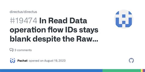 In Read Data Operation Flow Ids Stays Blank Despite The Raw Value