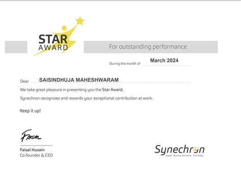 Sai Sindhuja Maheshwaram On Linkedin Starperformer Careersuccess