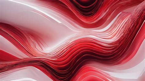 Abstract Composition Of Red Waveforms Against A White Digital