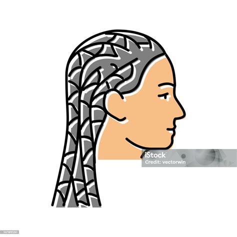 콘로우 헤어 스타일 여성 색상 아이콘 벡터 일러스트 레이 션 귀여운에 대한 스톡 벡터 아트 및 기타 이미지 귀여운 남자 머리 Istock