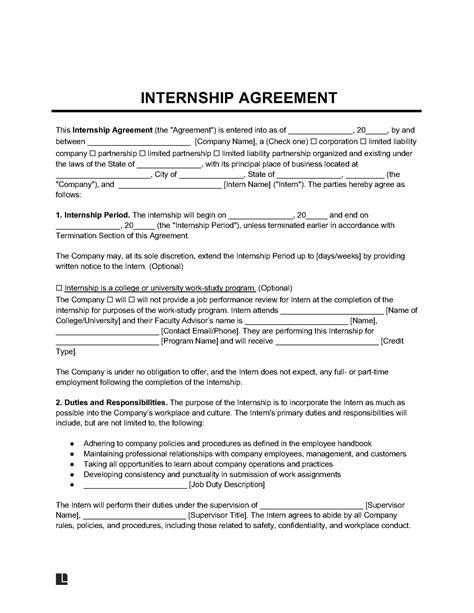 Internship Agreement Template Gallaudet Employer Agreement Form Internship Get Reliable