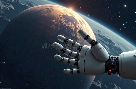 Robot Astronaut Space Artificial Intelligence Hold Planet Hands Ai