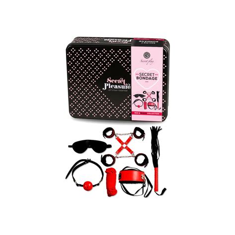 Kit 8 Piezas Secret Play Bondage Negro Y Rojo Complices Las Palmas