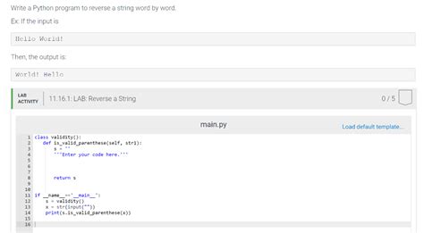 Solved Write A Python Program To Reverse A String Word By Chegg