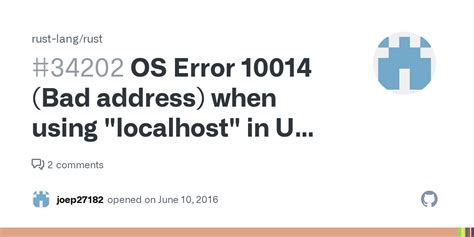 Os Error 10014 Bad Address When Using Localhost In Udp Source Address On Win7 · Issue 34202