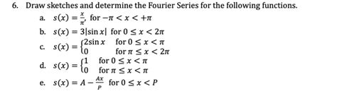 Solved Draw Sketches And Determine The Fourier Series For Chegg Com