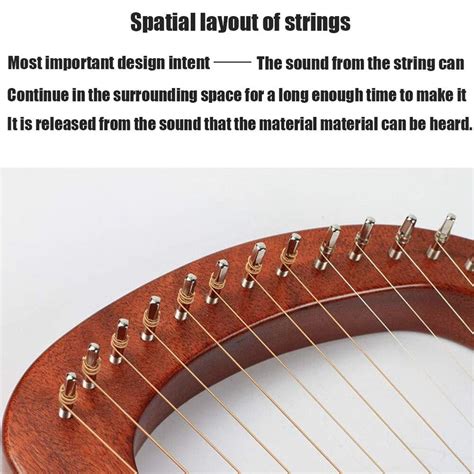 16 String Wooden Lyre Harp Metal Strings Mahogany Vicedeal