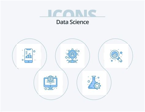 Data Science Blue Icon Pack 5 Icon Design User Seo System Gear Graph 16095315 Vector Art At