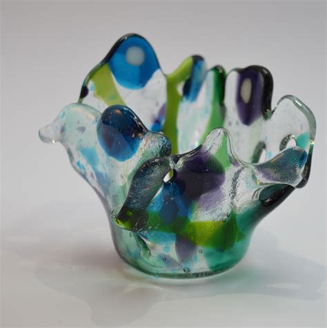 Organic Fused Glass Tea Light Holder Amanda Pullin Uk Sch Amao1202 M Html