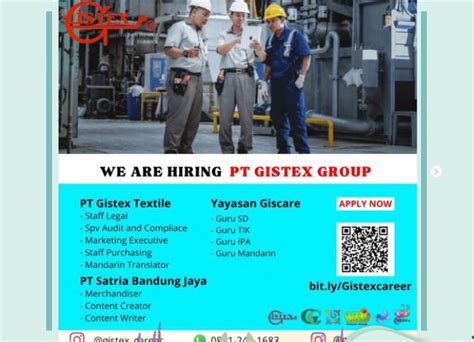 Informasi Loker Gistex Textile Job Vacancy Information From Gistex
