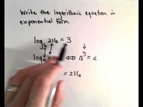 Exponential Form Log
