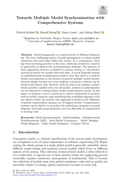 Pdf Towards Multiple Model Synchronization With Comprehensive Systems
