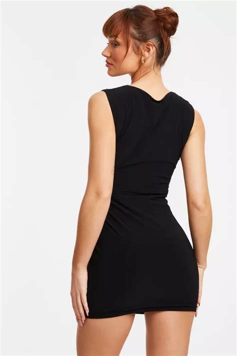 Indigo Ruched Bodycon Mini Dress Quiz Clothing