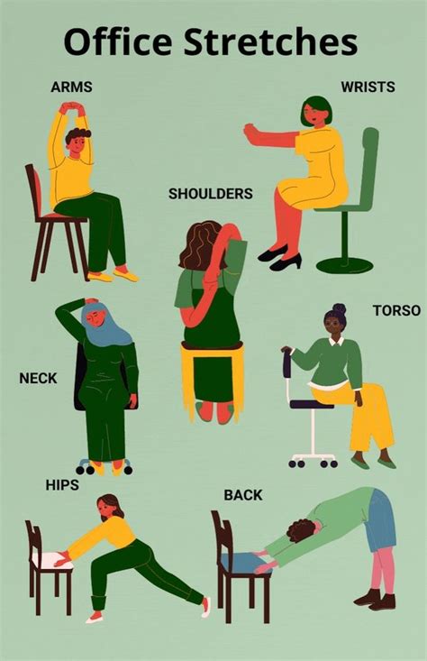 Exercises For Office Workers Infographic 5 Stress Busting Yoga