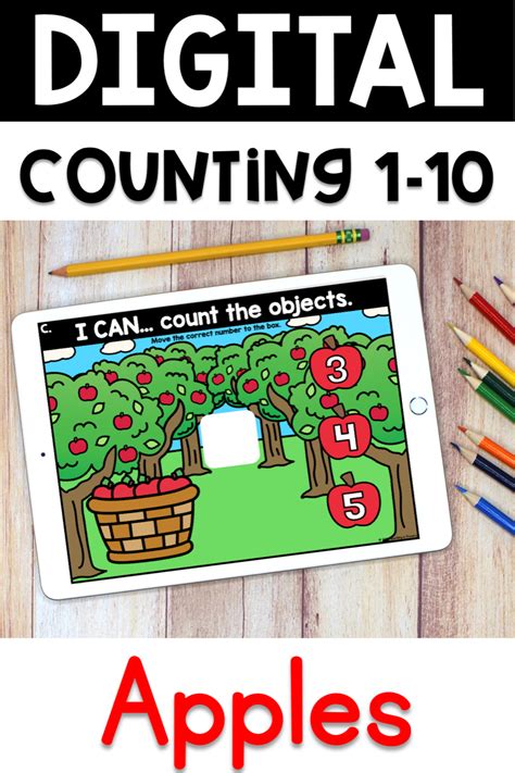 kindergarten digital learning counting apples artofit