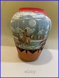 Rare Richard Underbaggage Native American Pottery Vase 12 Signed Lakota