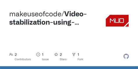 GitHub Makeuseofcode Video Stabilization Using OpenCV
