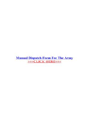 Fillable Online Army Manual Dispatch Form Fax Email Print PdfFiller