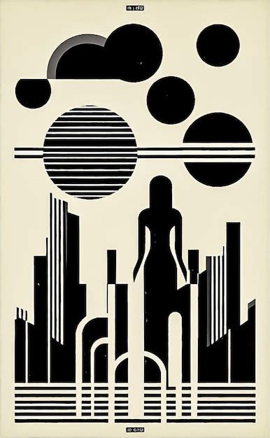 Black And White Abstract Geometric Composition Premium Ai Generated Vector