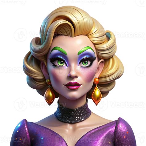 Stunning Vintage Portrait Of A Glamorous Drag Queen With Exclusive