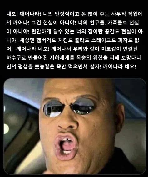 매트릭스 모피어스 네오 내 말을 들어라
