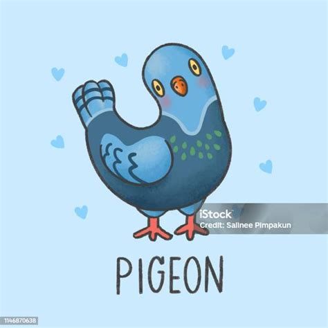 นกพิราบนกการ์ตูนวาดสไตล์ ภาพประกอบสต็อก ดาวน์โหลดรูปภาพตอนนี้ Pastel Coloured การวาดภาพ