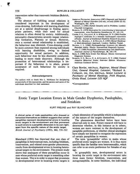 Pdf Erotic Target Location Errors In Male Gender Dysphorics