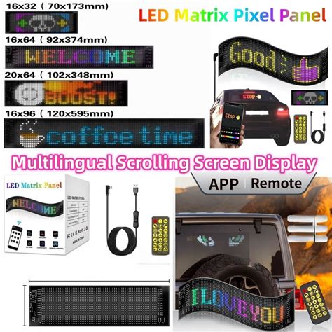 Led Matrix Pixel Panel Multilingual App Programmable Diy Scrolling Advertising Signs Flexible