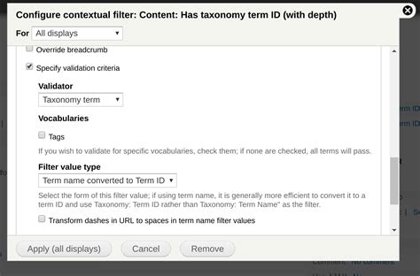 how get views advanced dynamic url contextual filter to work with full