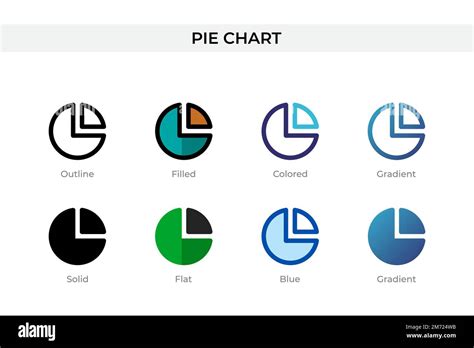 Pie Chart Icon In Different Style Pie Chart Vector Icons Designed In