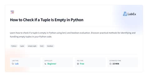 Python 튜플이 비어 있는지 확인하는 방법 튜플 길이 빈 튜플 확인 Labex