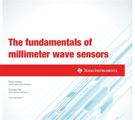Free Article The Fundamentals Of Millimetre Wave Sensors Elektor Magazine