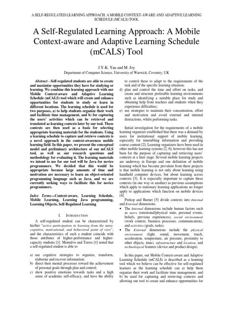 a self regulated learning approach a mobile context aware and adaptive