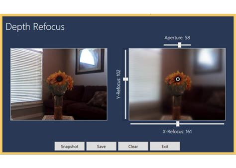 Intel Realsense Depth Camera R200 Code Sample Depth Refocus