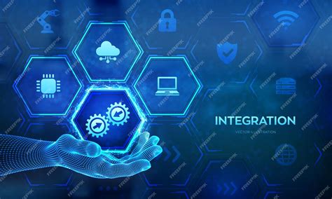 premium vector integration data system system integration technology