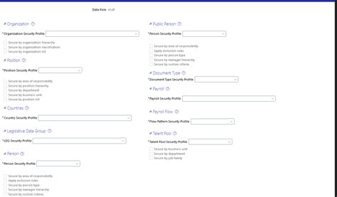 candidate security profile page not visible when i create the data role